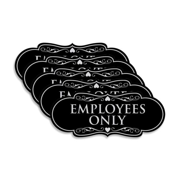 ・Elegant "Employees ONLY" Sign - Modern designer shape adds a refined look while clearly marking restricted access areas...