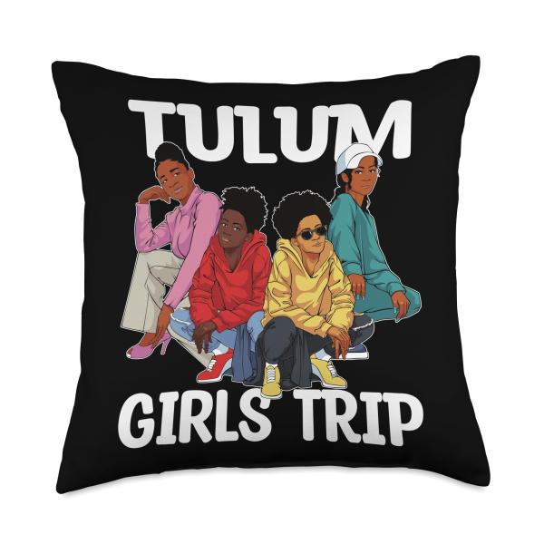 ・Tulum Girls Trip Design for black melanin Afro Women Squad. Great Matching Girls Trip 2023 Design for Women's Weekend T...