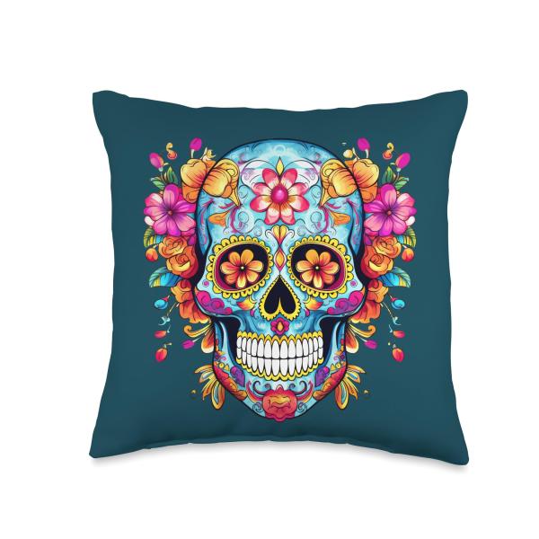 ・Beautiful skull for all who love Mexican folklore, Dia de Muertos, La Catrina, ornaments, day of the dead, bohemian sty...