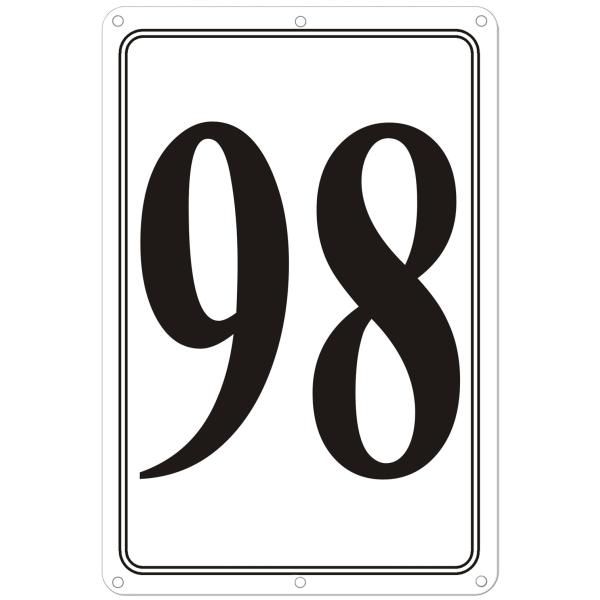 ・【DURABLE】Made of high-quality aluminum, this parking lot number sign "98" is built to withstand harsh weather condition...
