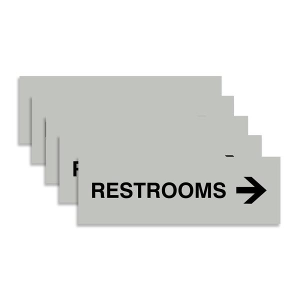 ・Clear Directional Guidance - Points guests and customers to the restroom with an easy-to-understand right arrow design....