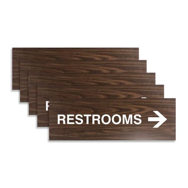 ・Clear Directional Guidance - Points guests and customers to the restroom with an easy-to-understand right arrow design....