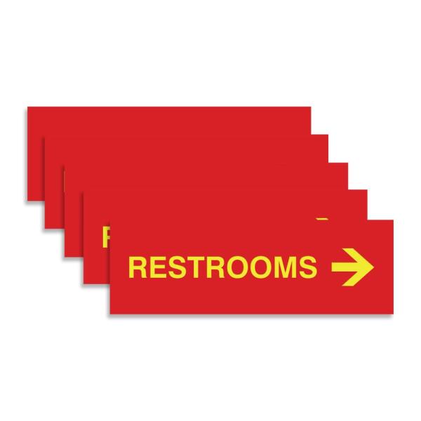 ・Clear Directional Guidance - Points guests and customers to the restroom with an easy-to-understand right arrow design....