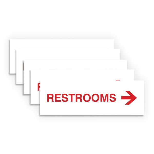 ・Clear Directional Guidance - Points guests and customers to the restroom with an easy-to-understand right arrow design....