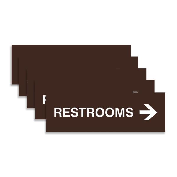 ・Clear Directional Guidance - Points guests and customers to the restroom with an easy-to-understand right arrow design....