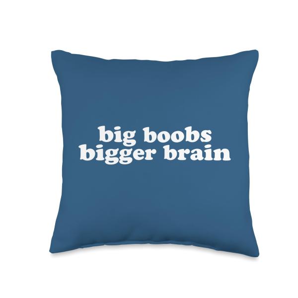 ・Cute, funny BIG BOOBS BIGGER BRAIN retro style design in white. Great adult humor girlfriend gift for that busty, buxom...