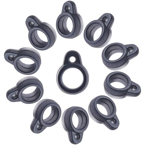 ・1 Box 50Pcs Anti-Lost Silicone Rings: Comes with 50pc black rubberized silicone grommets in enough quantity and color t...