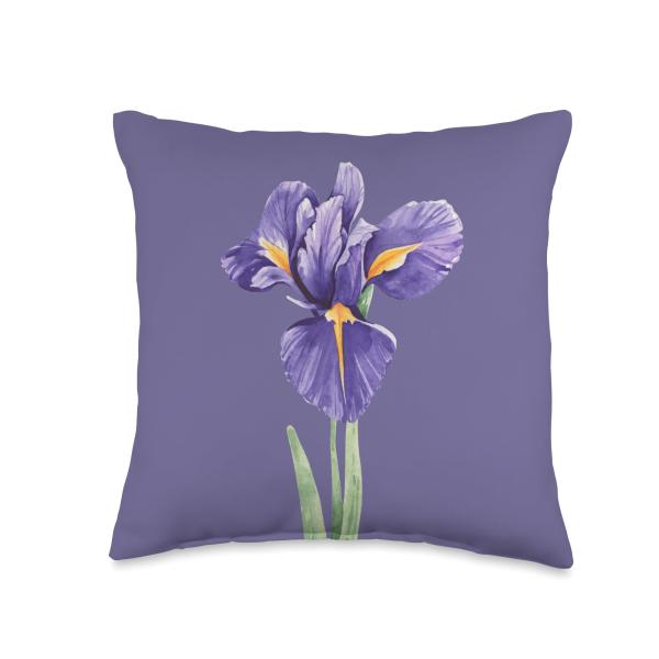・Pretty floral aesthetic iris plant, flower purple iris plant. Aesthetic Abstract print floral for girls, women. Pattern...