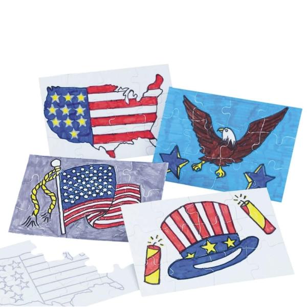 ・Heroic patriotic designs on each 12-piece puzzle・Includes 6 of 4 designs printed on precut card board puzzles, markers,...