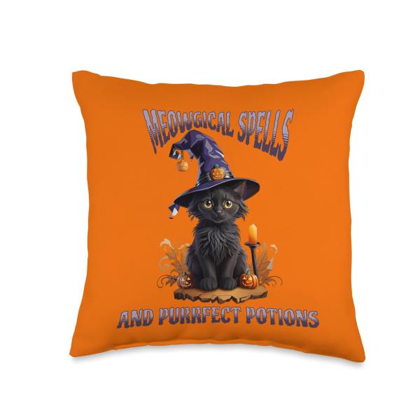・Halloween Cat Meowgical Spells and Purrfect Potions, featuring a witchy black cat on Halloween.・Perfect for fans of Hal...