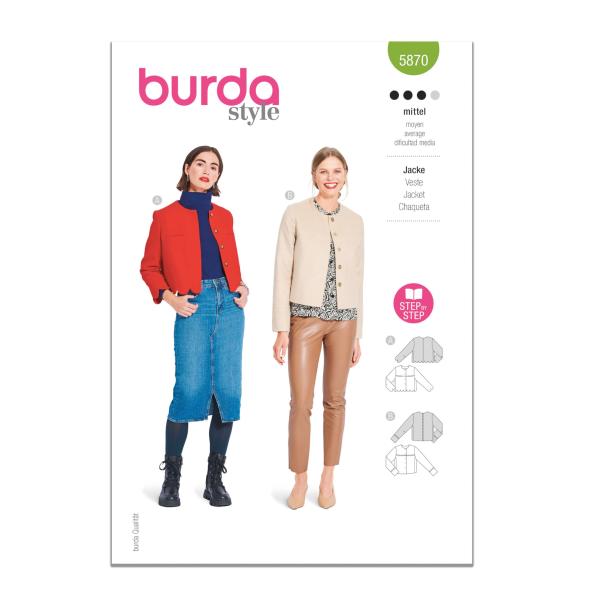 ・Burdaパターンキットには、生地を切り抜くためのパターンピース、縫製プロセスのガイドとなるステップバイステップの書面と図解の説明、生地とトリムの選択方法、サイズ情報が含まれています。・これらの衣類の縫製パターンは、ミスサイズ8-18(3...