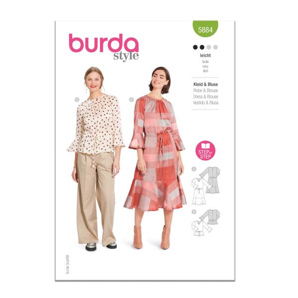 ・Burdaパターンキットには、生地を切り抜くためのパターンピース、縫製プロセスのガイドとなるステップバイステップの書面と図解の説明、生地とトリムの選択方法、サイズ情報が含まれています。・これらの衣類の縫製パターンは、ミスサイズ8-18(3...