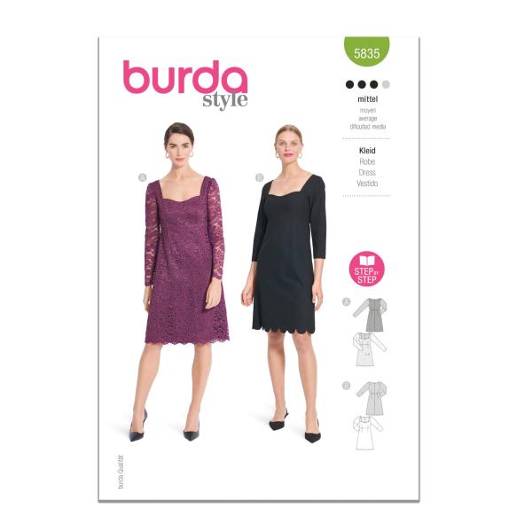 ・Burda pattern kits come with pattern pieces for cutting out the fabric, step by step written and illustrated instructio...