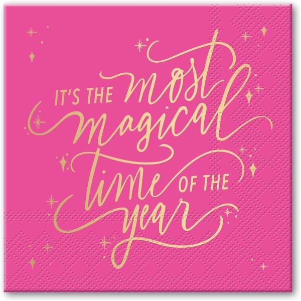 ・ADD TO THE CELEBRATION with these cocktail / cake / appetizer napkins・COUNT 20 Napkin in each package・BRIGHT PINK with ...