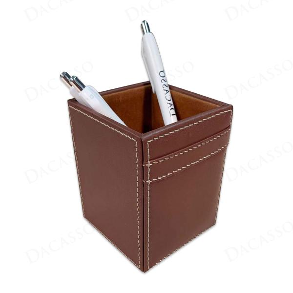 ・LUXURY PEN STORAGE WITHOUT THE PRICETAG: This pencil holder is expertly made with rustic brown top grain leather. From ...