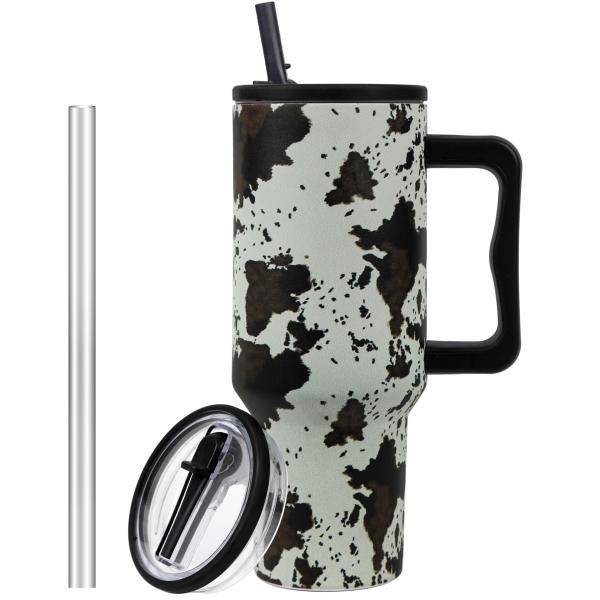 ・[FOR COW MEETING OR PARTIES]:Our 40 oz cow tumbler with handle can be used in sport meeting and matched with a series o...