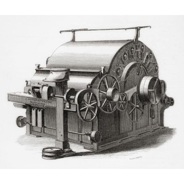 ・Title - Carding engine. Carding is a mechanical process which disentangles cleans and intermixes fibres. From A Concise...