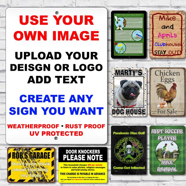 ・CUSTOM METAL SIGN - Personalized aluminum sign customized with your text for home, business, office, or delivery use, d...