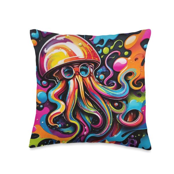 ・Get ready to stand out in this unique and trendy product featuring a psychedelic octopus with graffiti and street art e...
