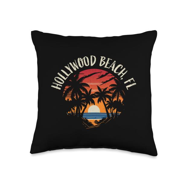 ・A tribute to Hollywood Beach Florida. If you love beautiful Hollywood Beach this nice retro sunset design with palm tre...