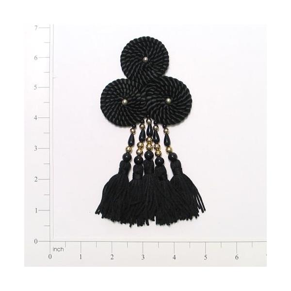 ・Size: 6" x 3", a statement piece for various applications.・Triple stacked circles with central accents for a layered lo...