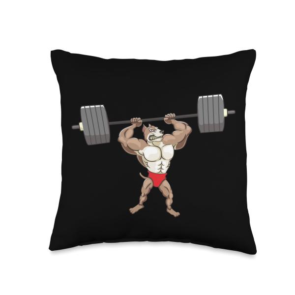 ・Dog Bodybuilder Gym Muscle Fitness Workout Design shows a comic style graphic of a muscular gym workout Dog Bodybuilder...
