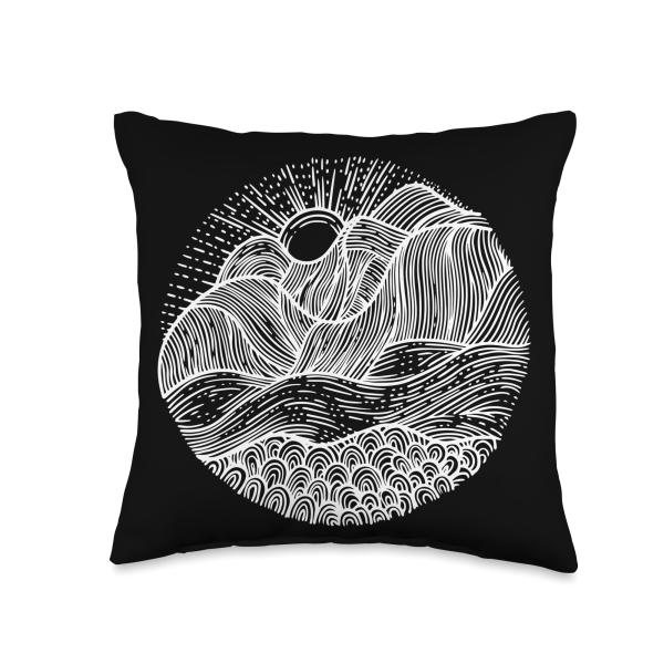 ・Unique design for men, woman and kids, landscape, sun and a river flowing out of the visual design, all lads and girls ...