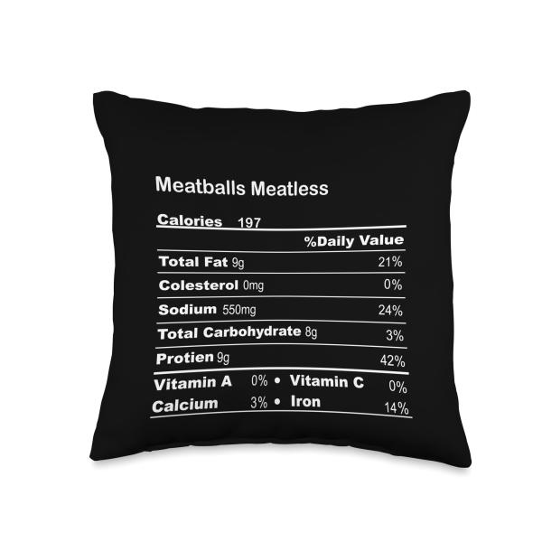 ・Funny Meatballs Meatless Thanksgiving Nutritional Fact T-Shirt. Perfect gift for Christmas, Thanksgiving, Easter, Hallo...
