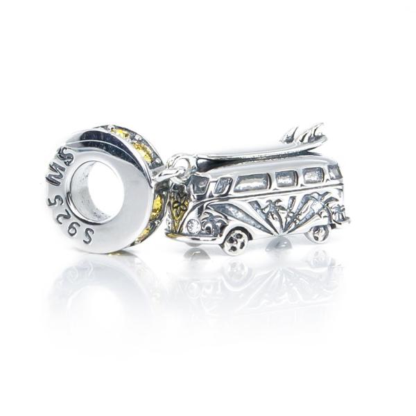 ・Original Aurora Charm Bead in the shape of camper van decorated with flowers・Charm is hand finished and made from top q...