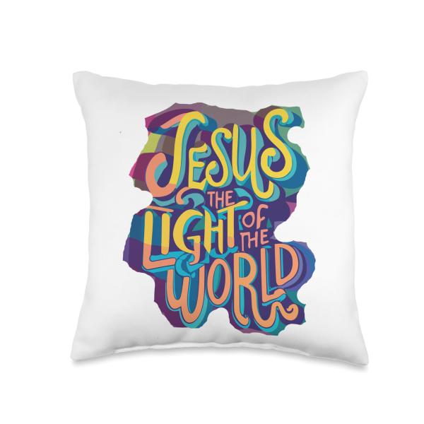 ・Retro Christian Jesus The Light Of The World colorful faith design. In the Bible this great verse is found in John 8:12...