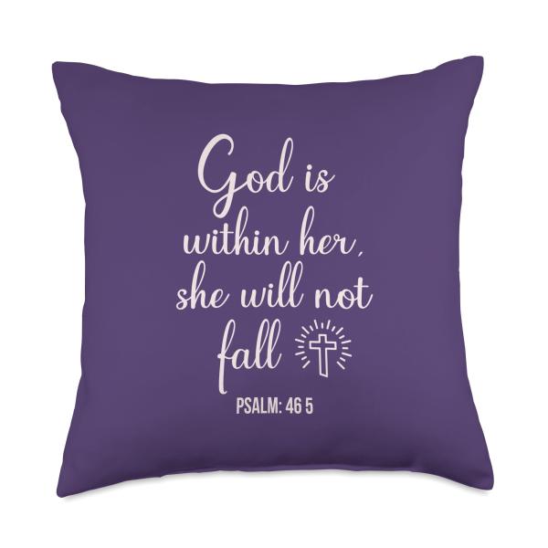 ・God is within her she will not fall 46:5 psalm. Take the scriptures with you to bible study ＆ church with this bible ps...