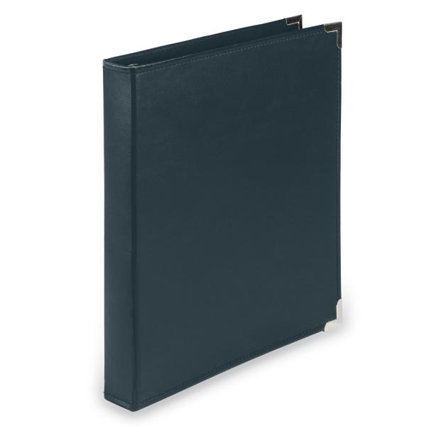 ・Style and Quality : This 3 ring professional binder has a navy faux leather material, hand-stitched edges, and silver-p...