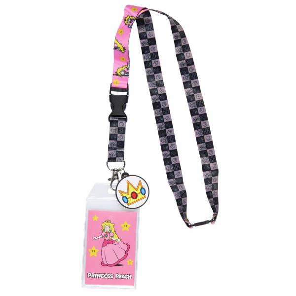 ・DETAILED DESIGN AND INSERT CARD: The lanyard has a vividly detailed design of various Super Mario-related designs like ...
