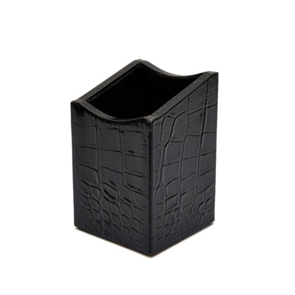 ・LUXURY ADDITION TO THE OFFICE SETTINGS: This pencil cup is professionally manufactured with beautiful Italian Crocodile...