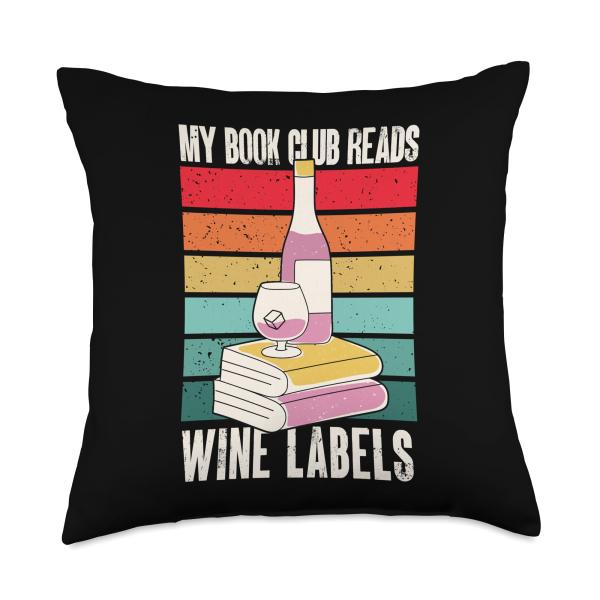 ・Funny My Book Club Reads Wine Labels, Reading Bookworm Design for Men and Women, who like reading, literature, library,...
