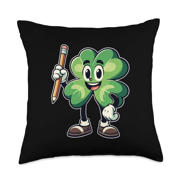 ・Bring some luck and learning to St. Patrick's Day with our Lucky Learner design, featuring a cute four-leaf clover hold...