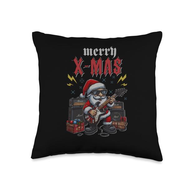 ・Heavy Metal Christmas Sleigher Hail Santa Claus Rock Music design shows a heavy metal rock music band of santa claus, e...