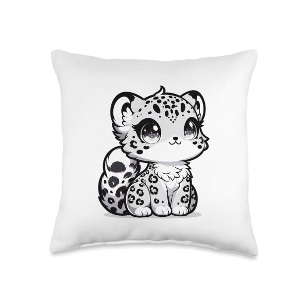 ・Adorable Kawaii Snow Leopard. "Kawaii" is a Japanese term used to describe something cute, adorable, or charming, often...