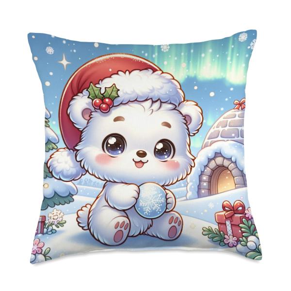 ・Kawaii Christmas Snow Bear design, Cute Christmas Snow Bear illustration Christmas Tree, kawaii style Snow Bear for Chr...