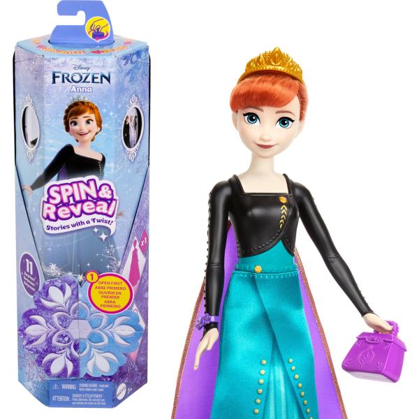 ・Inspired by the animated character from Disney's Frozen, Spin ＆ Reveal Anna doll reveals surprises with each magical tw...