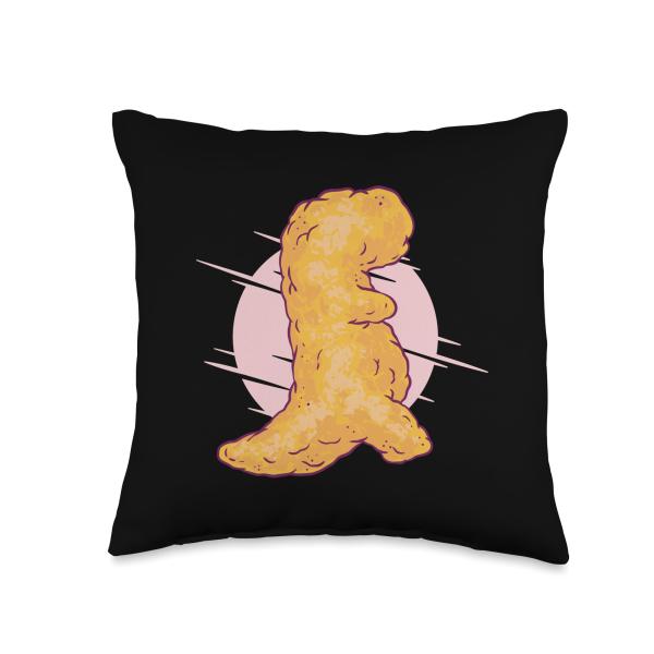 ・Funny dinosaur themed graphic design featuring a dinosaur shaped nugget.・100% spun-polyester fabric・Double-sided print・...