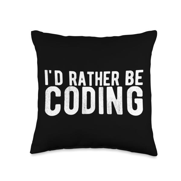 ・Coding・id rather be coding・100% spun-polyester fabric・Double-sided print・Filled with 100% polyester and sewn closed・Ind...