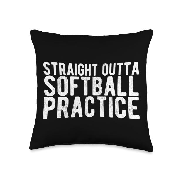 ・Straight Outta Softball Practice・100% spun-polyester fabric・Double-sided print・Filled with 100% polyester and sewn clos...
