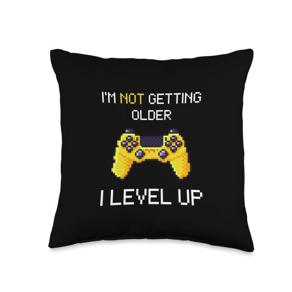 ・I'm not getting older I level up! I'm not getting older. Cool saying design with controller in retro gaming style for a...