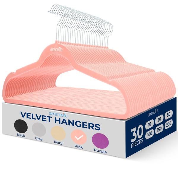 ・STURDY AND DURABLE: Constructed from high-quality ABS with velvet finish, these hangers support up to 10 lbs, ensuring ...