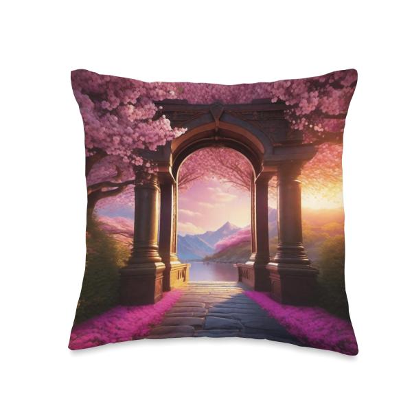 ・Embrace the magical and mystical with this beautiful cherry blossoms and stone arch design. Perfect for those who love ...
