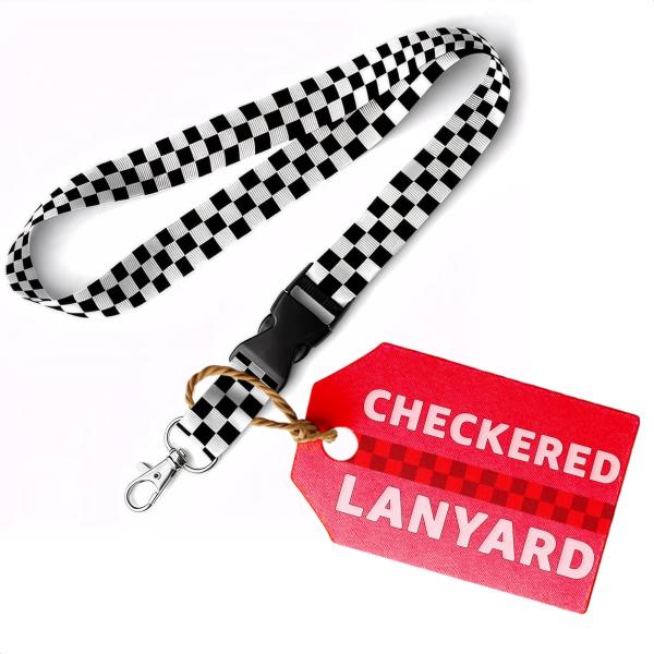 ・Durable Black and White Lanyard: This car key lanyard is crafted from durable, silky polyester fabric featuring a doubl...