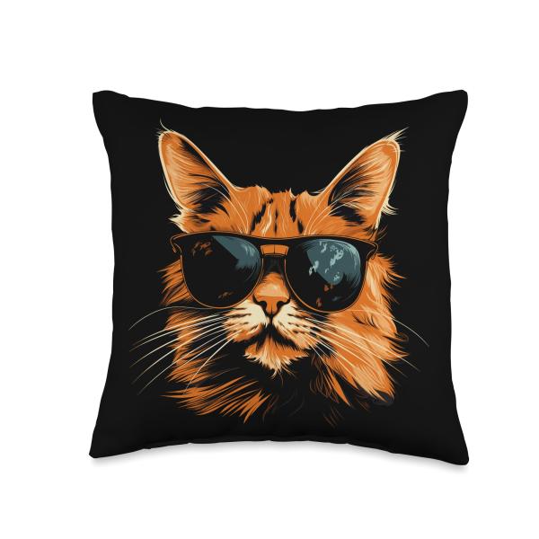 ・Cool design of an orange cat with sunglasses, ideal for Kids, Men and Women, Owner of an orange cat or fans of trendy p...
