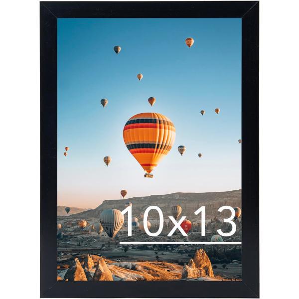 ・FRAME SIZE: The black picture frame fits 10x13 photos, simple and stylish, the frame opening display will be 0.5 inches...