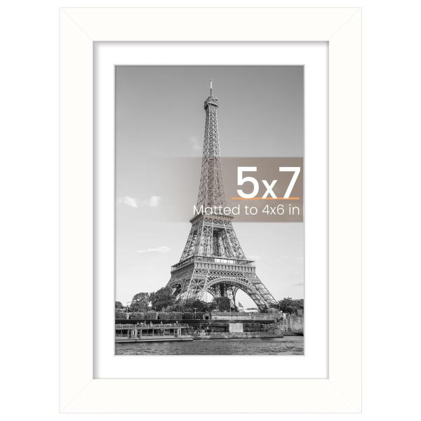 ・クラシック ＆ 耐久性: 頑丈なフレーム、高精細カバー、安全な梱包、upsimplesの写真フレームはあなたの写真を保護し、クリアな視界を提供します。・ダブルサイズデザイン: 5 x 7インチのホワイト写真フレームは、マット付き4x6イン...